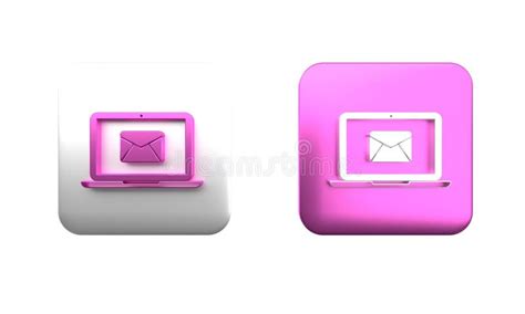 colorful laptop with envelope and open email on screen icon isolated on