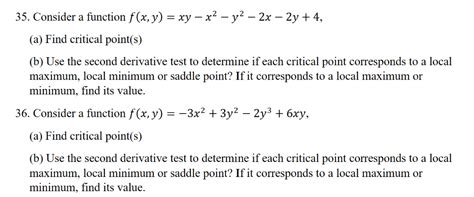 Solved 35 Consider A Function F X Y Xyx2y22x2y 4 A Chegg Com