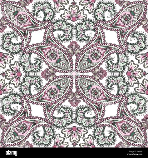 Flourish Tiled Pattern Abstract Floral Geometric Seamless Oriental