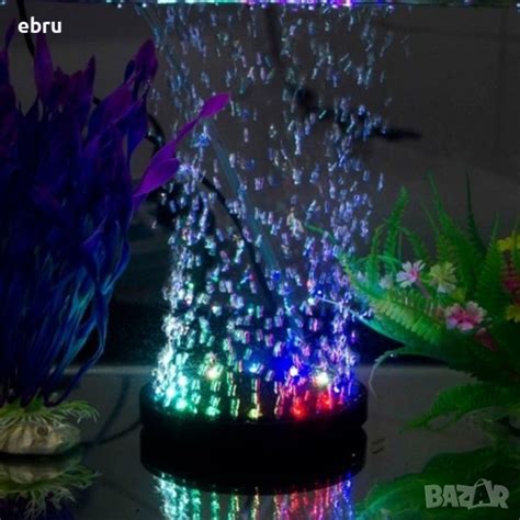 Водоустойчива LED лампа с режим за въздушни мехурчета за аквариум с ...