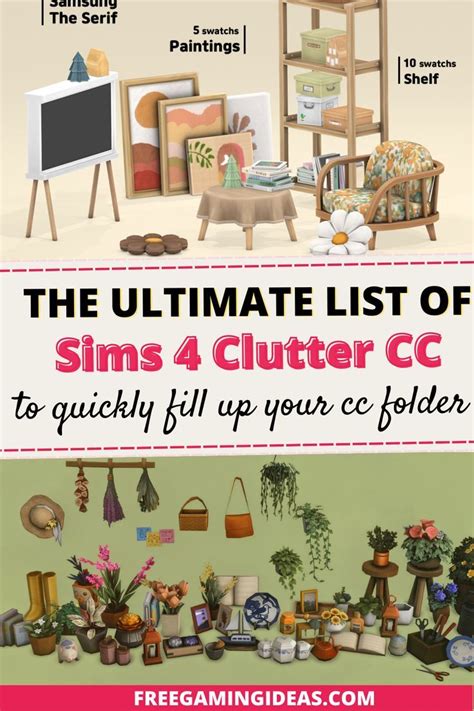 The Ultimate List Of Sims 4 Clutter Cc And Decor To Quickly Fill Up Your Cc Folder Sims Sims