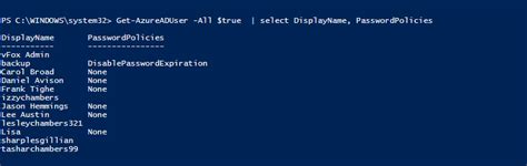 Powershell Azure Set Passwords To Never Expire In Azure Ad