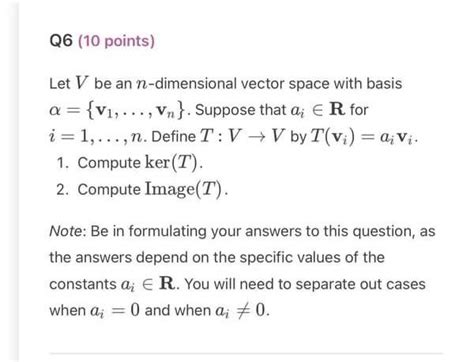 Solved Let V Be An N Dimensional Vector Space With Basis Chegg Com