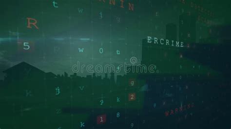 Animation Of Cyber Security Data Processing Against Aerial View Of Cityscape Stock Footage