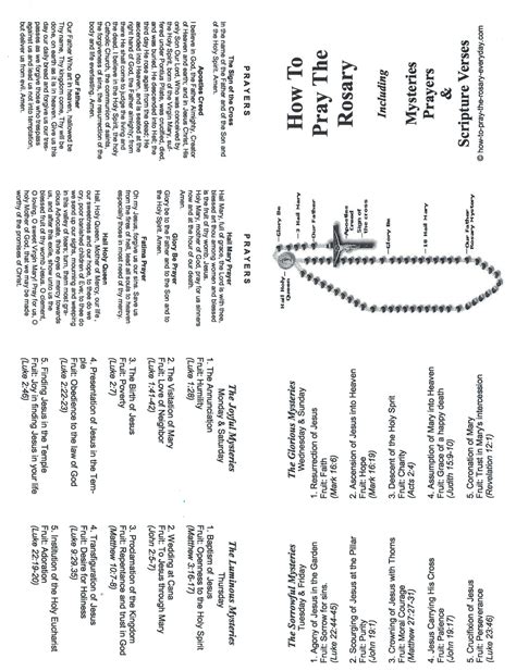 Guide How To Pray The Rosary Printable Booklet