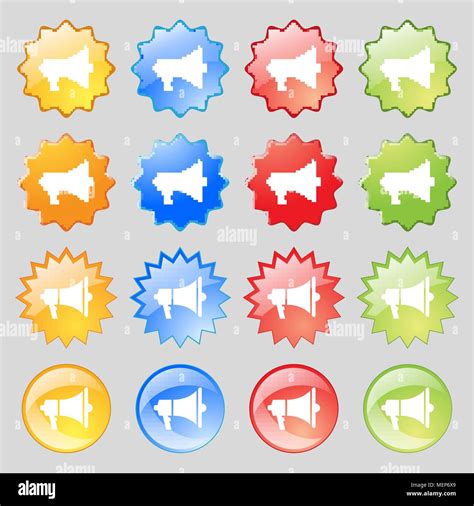 Gramophone Web Icon Sign Big Set Of 16 Colorful Modern Buttons For Your Design Vector