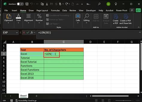 Excel Len Function