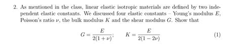 Solved As Mentioned In The Class Linear Elastic Chegg