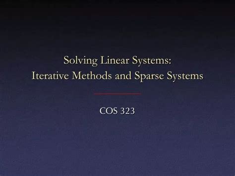 Iterative Method For Solving Linear Equations Ppt Tessshebaylo