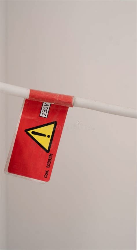 Warning Label For Voltage On The Wire Stock Image Image Of Carefully Safety 336009125