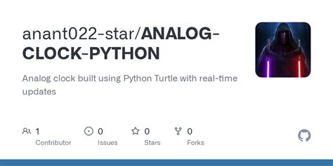 Github Anant022 Staranalog Clock Python Analog Clock Built Using