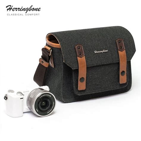 Herringbone Papaspocket Mini Shoulderbag Camera Charcoal Jakarta Camera
