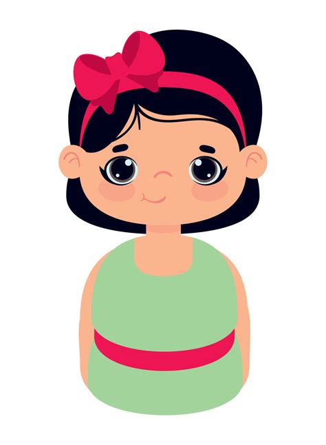 Cute Girl With Short Hair 13827885 Vector Art At Vecteezy
