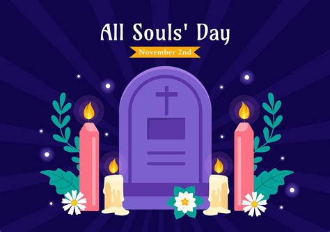 All Souls Day Vector Illustration To Commemorate All Deceased Believers