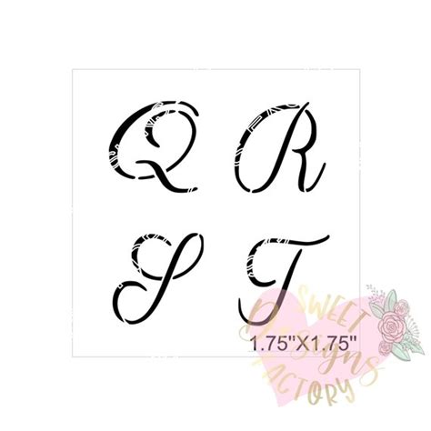 Cursive P Stencil