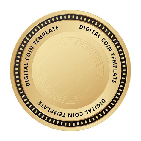 Premium Vector Digital Coin Template Gold Golden Crypto Token Vector