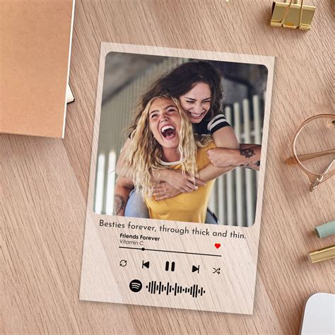 Personalised Acrylic Wooden Printed Photo Spotify Song Qr Code Plaque Songs Photo Frame