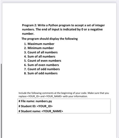 Solved Program 2 Write A Python Program To Accept A Set Of