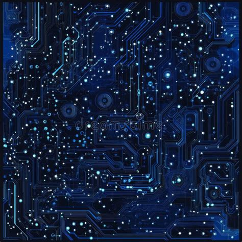 Intricate Blue Circuit Board With Glowing Connections And Network