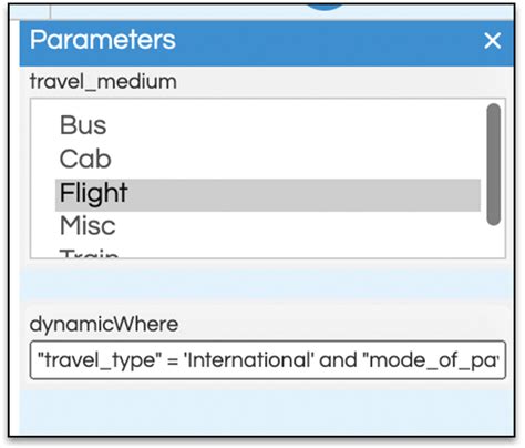 adding a dynamic parameter to canned report helical insight