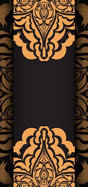 고급 패턴이 있는 블랙 컬러의 프린트 디자인 엽서를 위한 템플릿 텍스트와 빈티지 장식을위한 장소와 초대 카드의 벡터 준비 0명에 대한 스톡 벡터 아트 및 기타 이미지