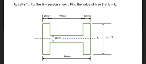 Solved Activity For The H Section Shown Find The Value Chegg Com