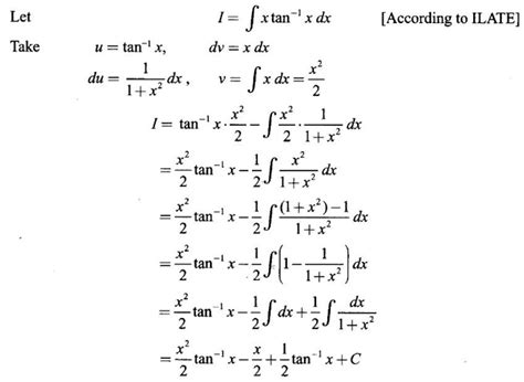 Integration By Parts Worked Examples Exercise With Answers Integral Calculus