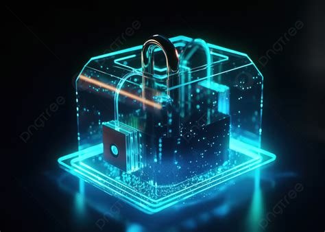 Padlock Cyber Security Concept Network Data Protection And Secured Internet Access Ai Background