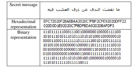 Secret Message Binariziation Example Download Scientific Diagram