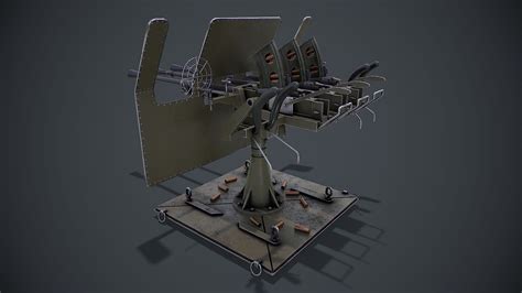 Machine Gun Turret 3d Model