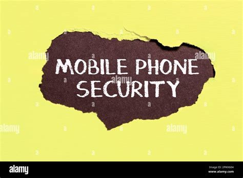 Handwriting Text Mobile Phone Security Concept Meaning Secure Data On Mobile Devices Wireless