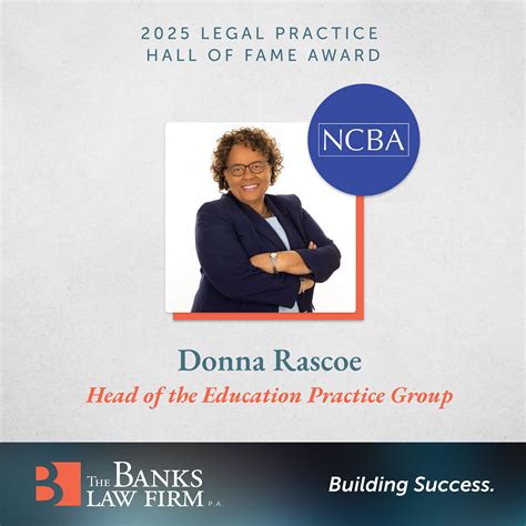 Donna Rascoe Inducted Into Ncba Legal Practice Hall Of Fame The Banks Law Firm