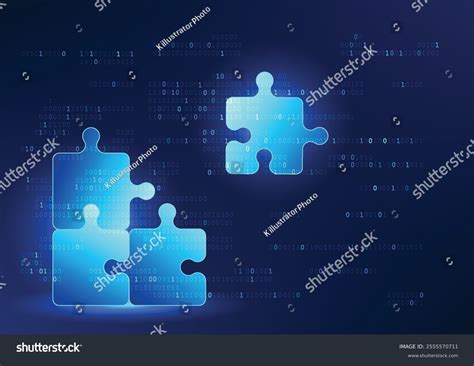 Numerical Code Jigsaw Technology Represents Development Stock Vector Royalty Free 2555570711