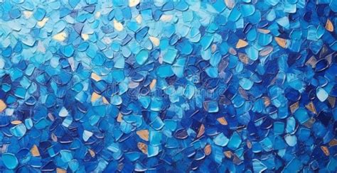 Panoramic Abstract Blue Mosaic Background Texture Ai Generated Image Stock Illustration