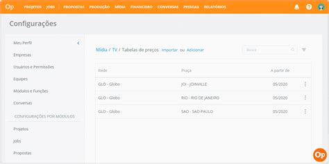 como importar a tabela jove para facilitar o cadastro de uma mídia