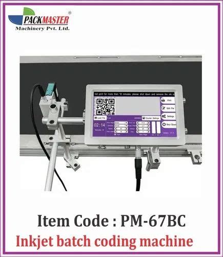 Packmaster Black Inkjet Coding Batch Coding Machines Model Namenumber
