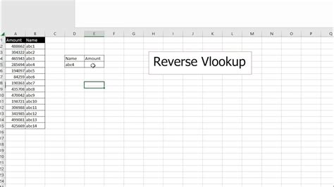 Reverse Vlookup In Excel Shorts Youtube