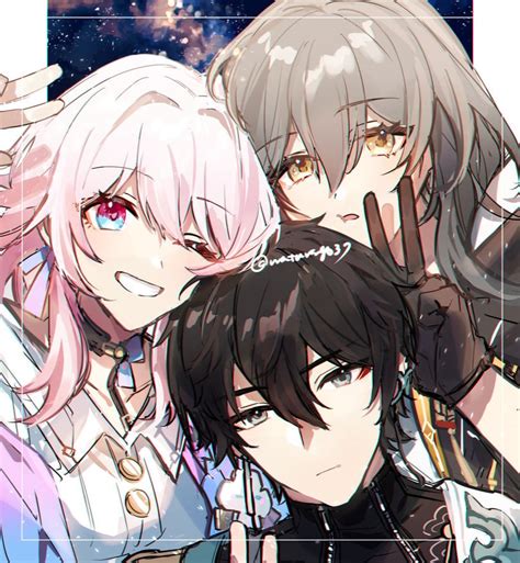 Trailblazer March 7th Stelle And Dan Heng Honkai And 1 More Drawn