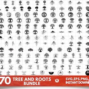 Tree With Roots SVG Bundle Roots Dxf Roots Png Roots Eps Roots Vector Roots Svg Tree Roots