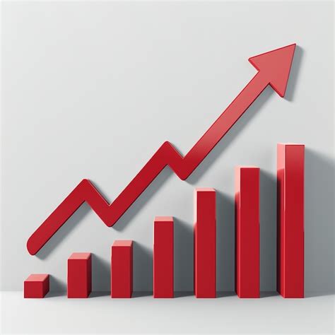 A Red Arrow Pointing Up With A Graph Above It Premium AI Generated Image