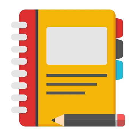 Pencil With Notepad Icon Of Notebook In Flat Style Vector Art At Vecteezy