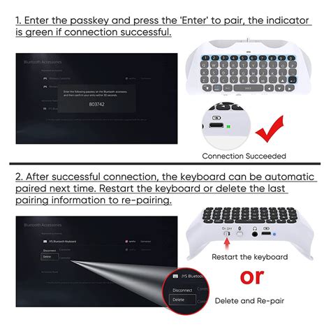 Buy Wireless Controller Keyboard For Ps5 Portable Bluetooth Gamepad Chatpad With Built In