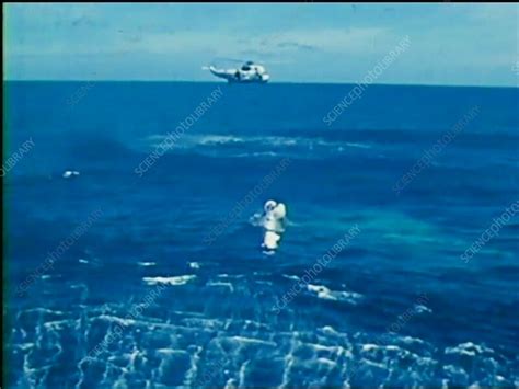 Apollo Capsule Splashdown After Apollo Soyuz Mission 1975 Stock