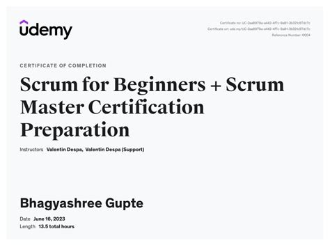 Udemy Course Completion Certificate Bhagyashree Gupte