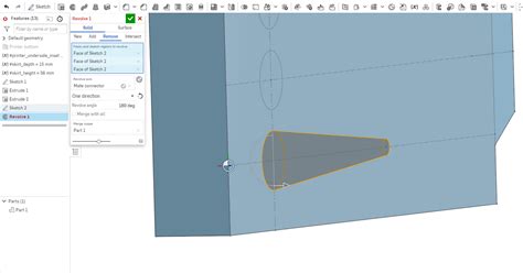 Why Wont My Sketch Revolve And Remove This Shape From My Part — Onshape