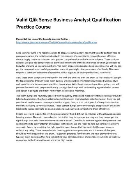ppt valid qlik sense business analyst qualification practice course