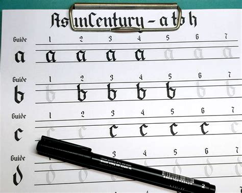 Classic Gothic Calligraphy Blank Tracing Worksheet Printable Practice