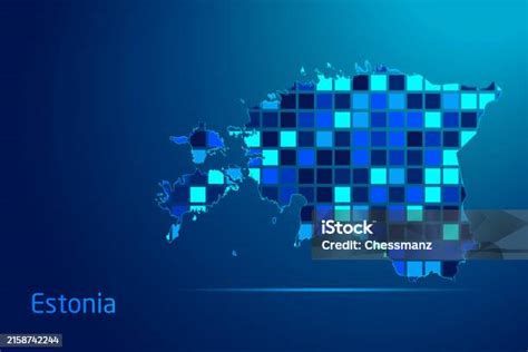 에스토니아 네트워크 디지털 기술 그래픽 일러스트레이션의 개념 블루 색상 인터넷 미래 개념도 가상현실에 대한 스톡 벡터 아트 및 기타 이미지 Istock