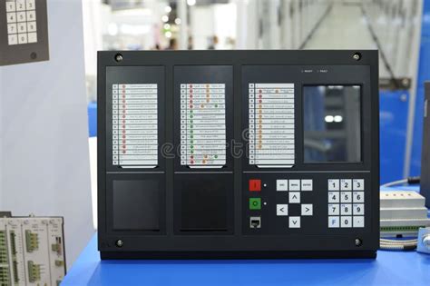 Device Microprocessor Relay Protection And Automation Placed On A Table Stock Image Image Of