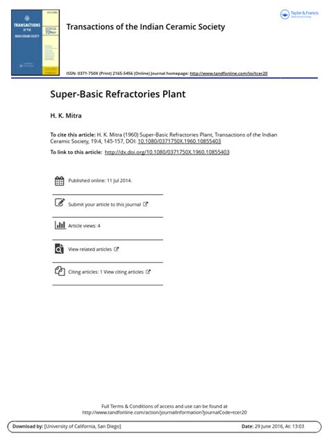 Super Basic Refractories Plant Transactions Of The Indian Ceramic